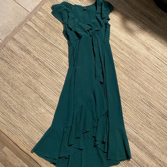 SHEIN | Dresses | Emerald Green Ruffled Maxi Dress | Poshmark